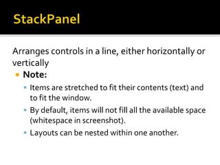Lesson Layouts In Wpf Ppt