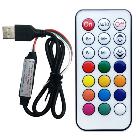 5V USB 21Key Mini Led Controller Dream Full Color RF Remote For 3Pin