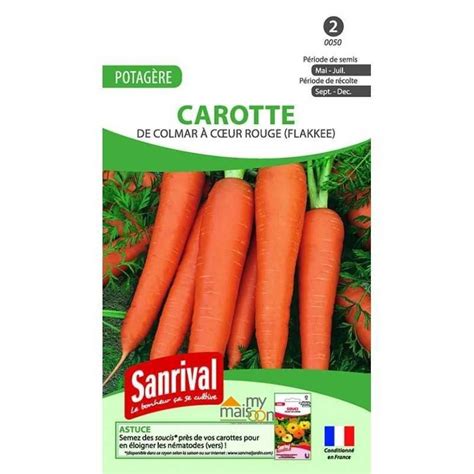 Graines Carotte Colmar Coeur Rouge Flakkee Mymaisoon