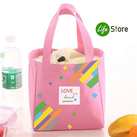 กระเป๋าเก็บอุณหภูมิ กระเป๋าใส่กล่องข้าว มีหูหิ้ว รุ่น Lt07 Shopee Thailand