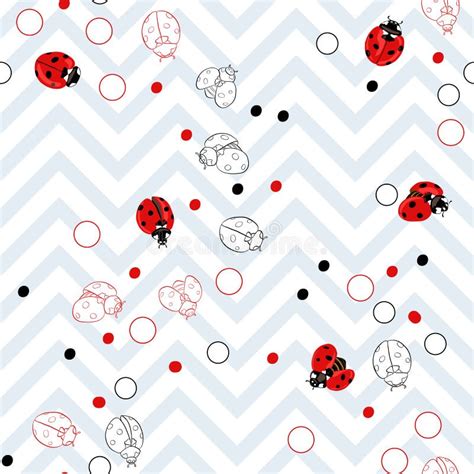 Ladybug Seamless Pattern Texture Background Stock Vector Illustration Of Element Drawn