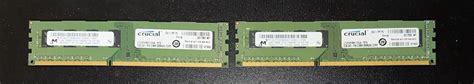 Crucial 4gb 2xgb 240 Pin Dimm 256mx64 Ddr3 Ram Memory Ct25664ba1339a