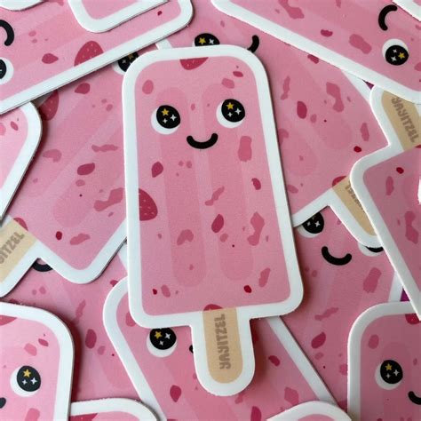 Yytz Paleta De Fresa Sticker Feliz Modern