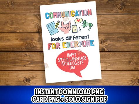 Speech Pathologist Card Printable Speech Language Pathologist T