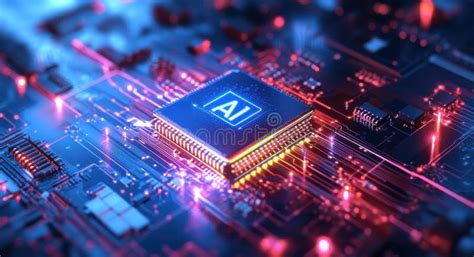 Artificial Intelligence Microchip Integrated Within A Futuristic