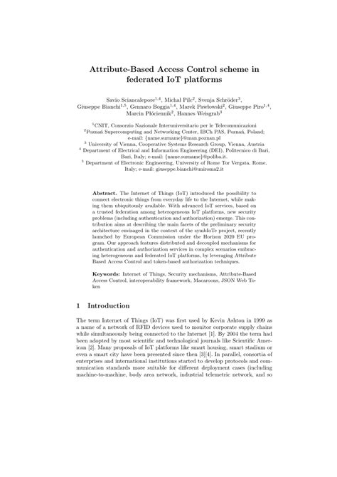 pdf attribute based access control scheme in federated iot platforms