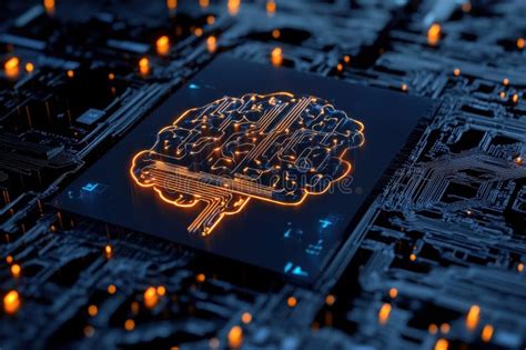 150 Artificial Intelligence Concept Glowing Brain Circuit Dark Background Stock Photos - Free ...