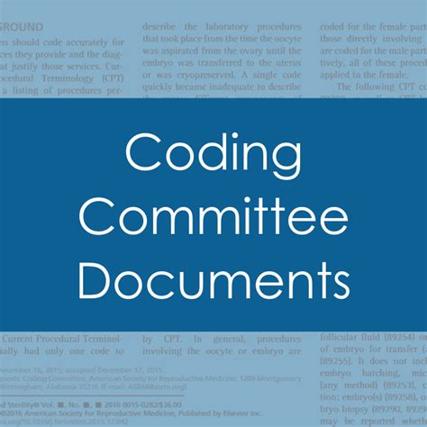 Coding Committee Documents American Society For Reproductive Medicine