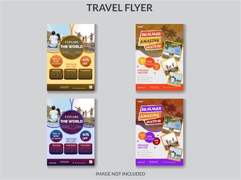 Folheto De Turismo De Viagem Ou Modelo De Design De Brochura Vetor
