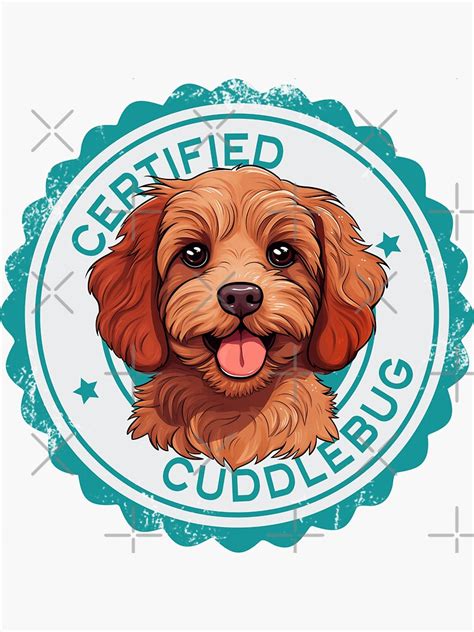 Cavapoo Cavoodle Oodle Funny Certified Cuddlebug Ruby Red Sticker For Sale By Wotsthis