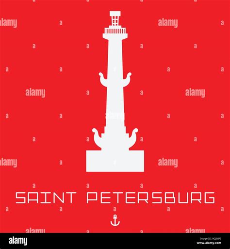 Saint Petersburg Rostral Column Vector Line Art Illustration Stock