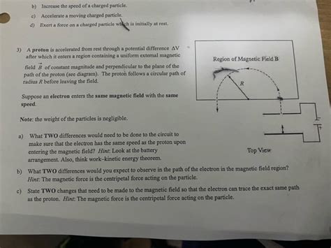 B Increase The Speed Of A Charged Particle C Accelerate A Moving Charged Particle D Exert A