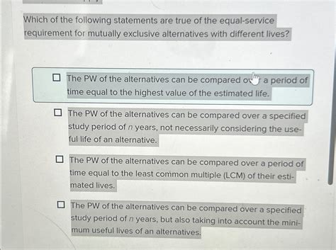 Solved Which of the following statements are true of the | Chegg.com