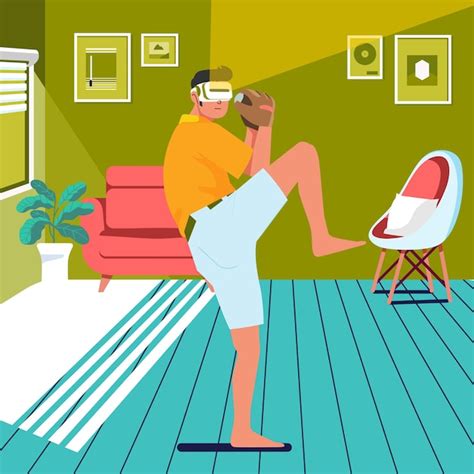 Premium Vector Virtual Reality Technology Workout And Fitness Concept