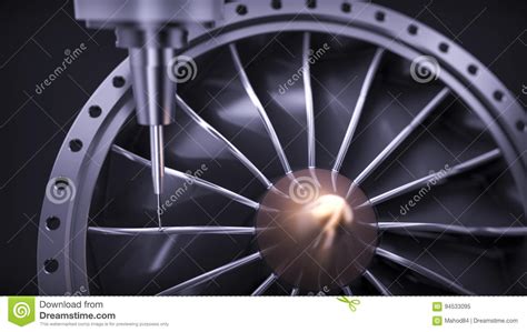 The Five Axis Computer Numerical Control Cnc Machine Royalty Free Stock