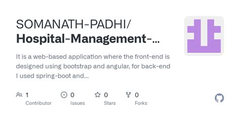 Github Somanath Padhi Hospital Management System Using Springboot And