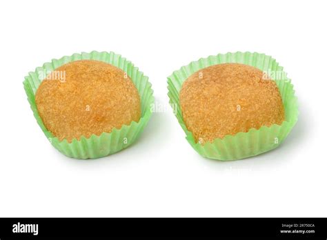 Pair Of Japanese Mochin Close Up Isolated On White Background Stock