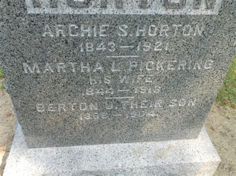 Archie Stanley Horton 1843 1921 Find A Grave Memorial