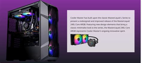 LIQUID COOLER ชดนำปด COOLER MASTER MASTERLIQUID 240L CORE ARGB BLACK