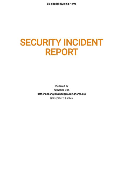 Security Incident Report Template Free PDF Google Docs Word Template Net