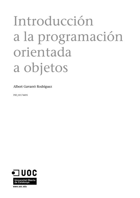 Introduccion A La Programaci N Orientada A Objetos Introducci N A La