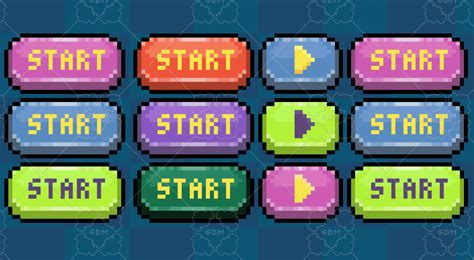 Animated Pixel Button Set Gamedev Market