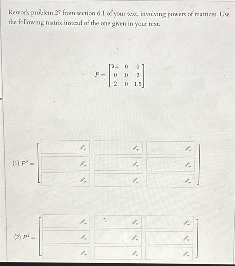 Solved Rework Problem 27 From Section 6 1 Of Your Text Chegg Com