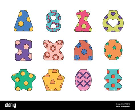 Colorful Vase Pottery Set Stock Vector Image And Art Alamy