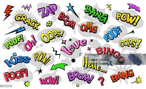 Comic Colored Speech Bubbles With Text Comic Background In Pop Art Style Vector Illustration