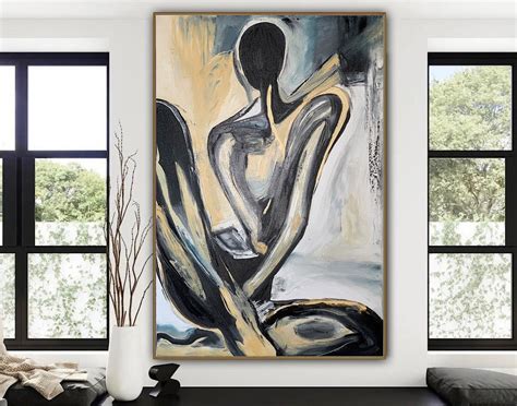 Nude Art Naked Attraction Ii Abstract Original Oil Painting On Canvas X Cm With Gold Etsy