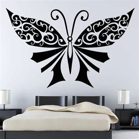 Large Black Butterflies Wall Decor Bedroom Headboard Wall Sticker Diy