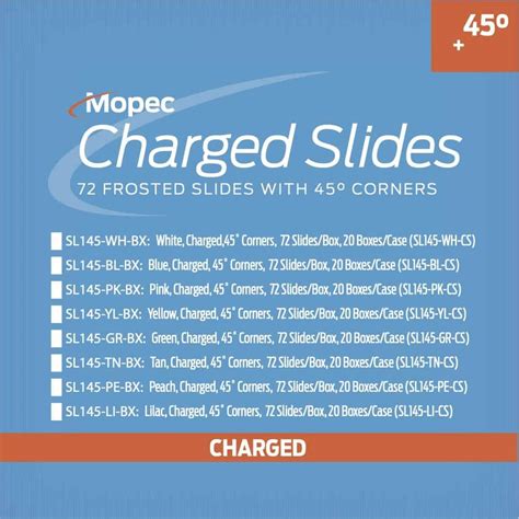Microscope Slides Charged 45 Corners Box Of 72 Mortech Manufacturing