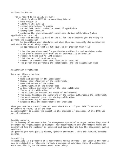 Calibration Record Pdf