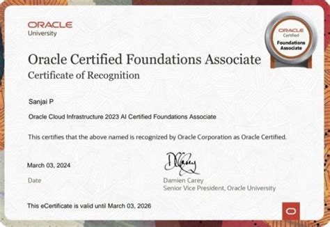 sanjai p on linkedin oraclecertification foundationassociate