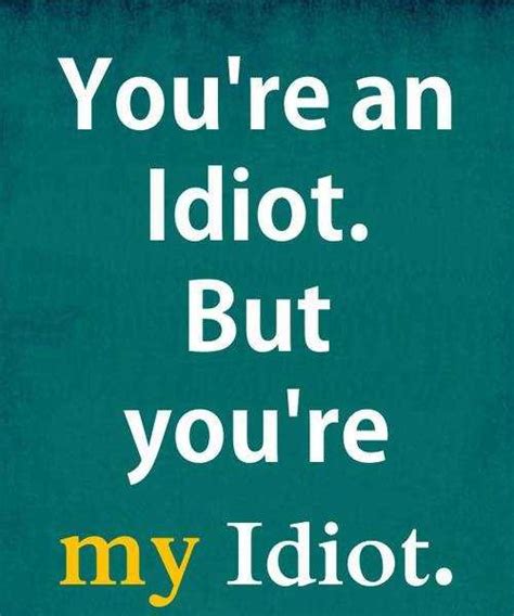 Cute Relationship Quotes You Re An Idiot My Idiot