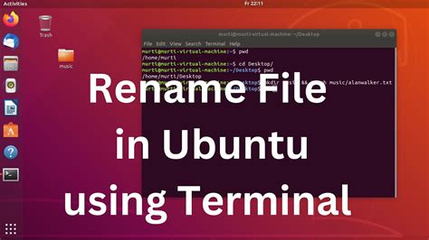 rename a file in linux ubuntu using terminal youtube
