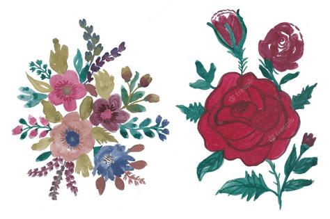 Premium Vector Watercolor Floral Bouquet Illustration