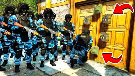 ОМОН ШТУРМУЕТ БАЗУ БАНДИТОВ И ОБЕЗВРЕЖИВАЕТ БОМБУ В ГТА 5 МОДЫ ОБЗОР