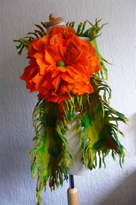 Large Felted Flower Brooch Handmade Felted Wool Flower Lagenlook