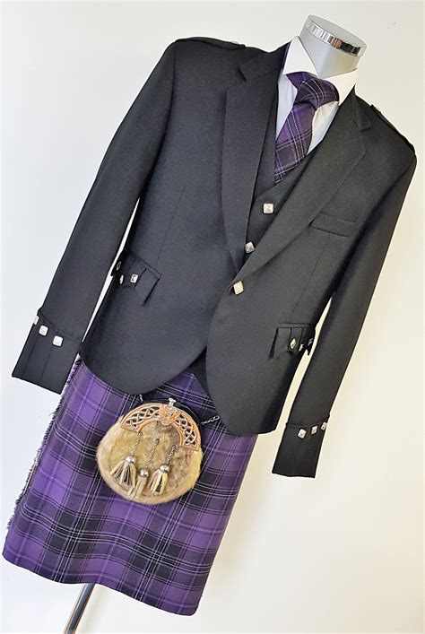 Passion Of Scotland Purple 8 Yard Kilt Full Highland Dress Package