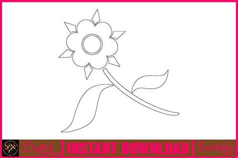 Sunflower Line Art Flower Svg Elements 1 Graphic By Best Design Bundle