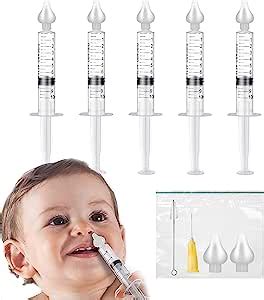 Seringue Nasale Bebe X5 10ml Lot De 5 Mouches Bebe 2 Embouts