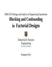 Understanding Blocking And Confounding In Factorial Design Course Hero
