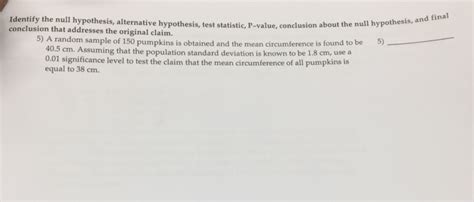 solved identify the null hypothesis alternative hypothesis