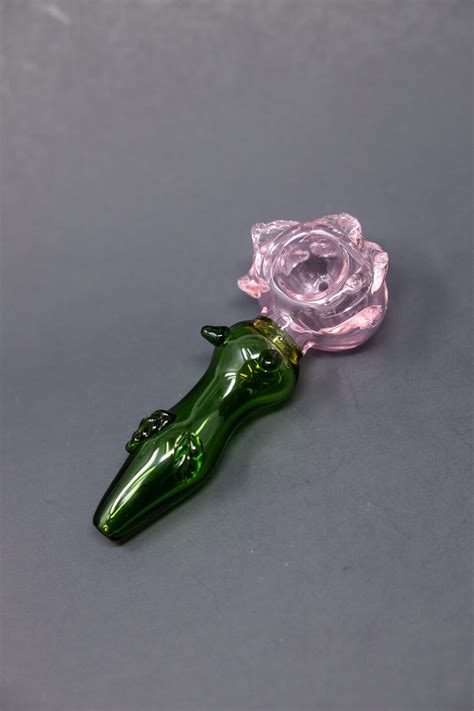 5 Artistic Pink Rose Glass Pipe Etsy