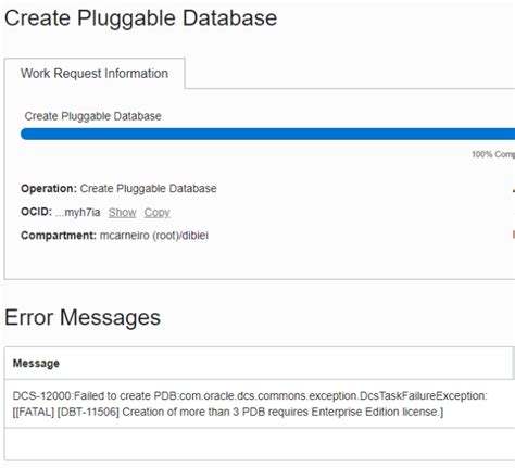 new feature oci gerenciamento de pdbs em db system via console