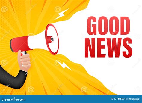 Hand Holding Megaphone With Good News Megaphone Banner Web Design