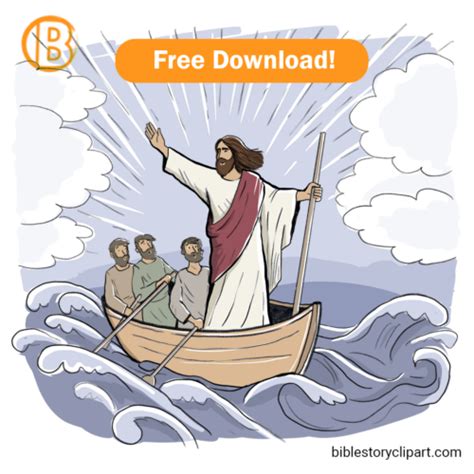 Jesus Calms The Storm Bible Story Clipart