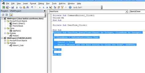 How To Disable Close Button Userform Best Excel Tutorial