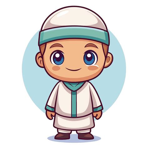 Muslim Boy In Traditional Background 55112892 Vector Art At Vecteezy